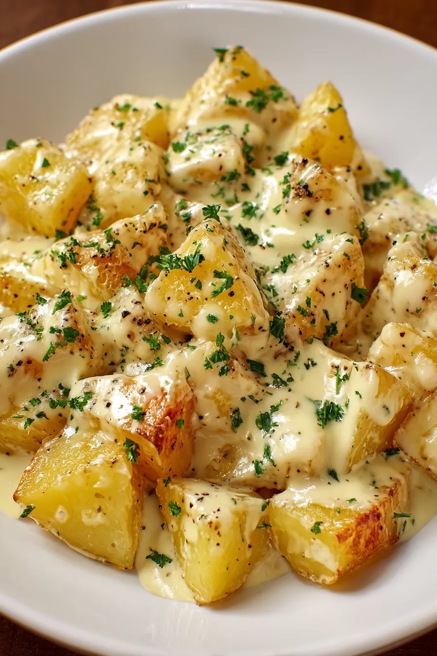 Creamy Garlic Sauce Potatoes – Cooking With Laura