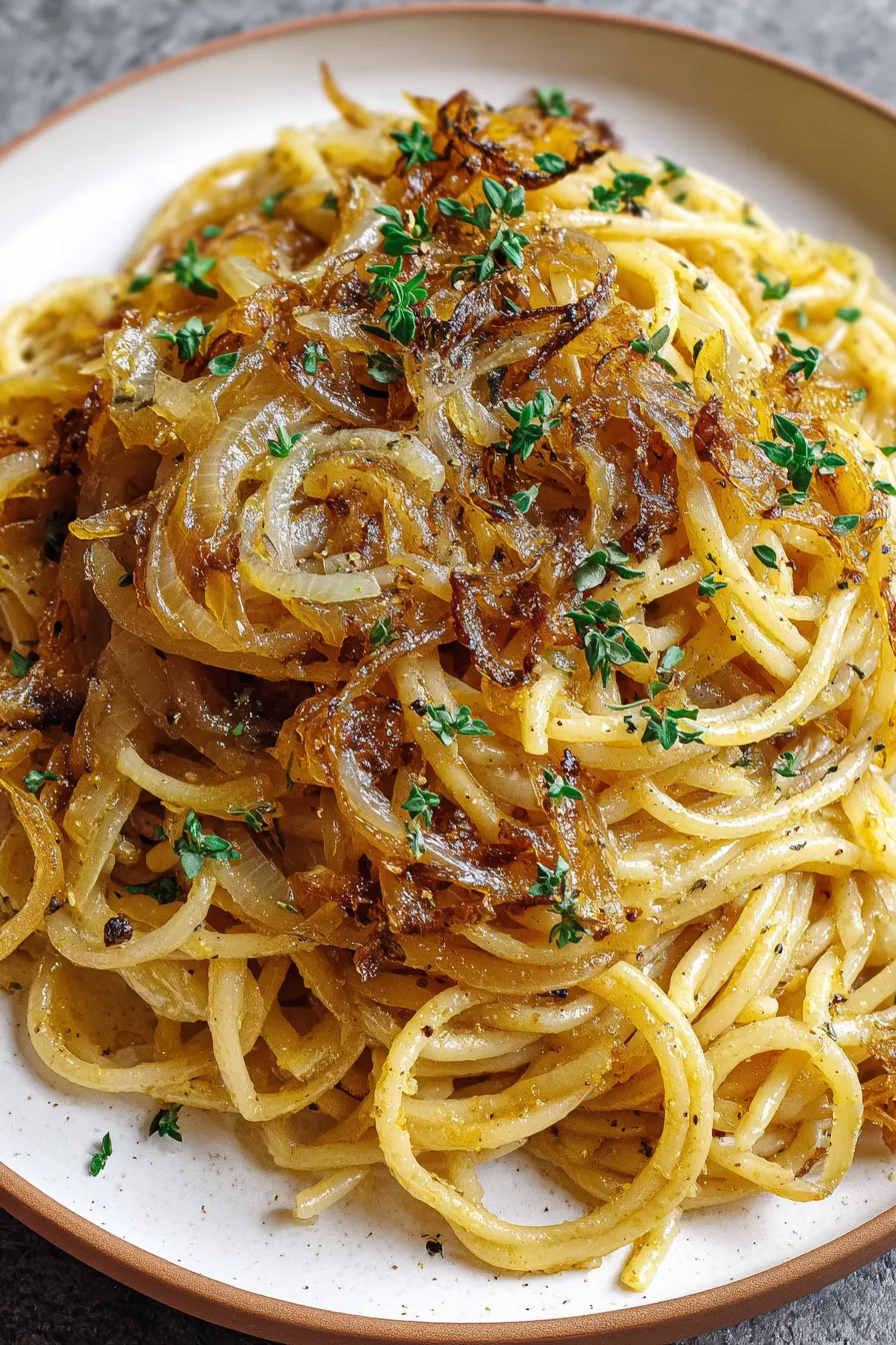 Vegan Caramelized Onion Pasta – Cooking With Laura