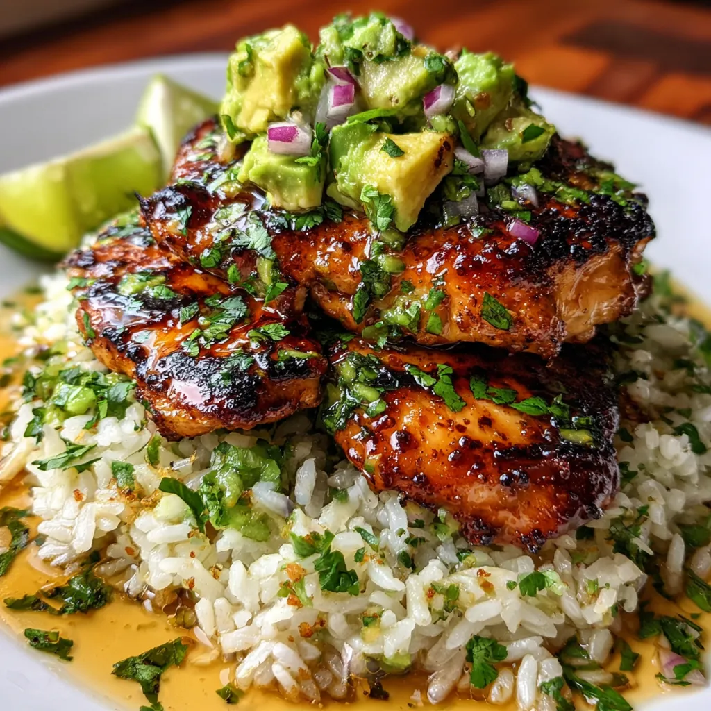 Stacked Honey Lime Chicken with Avocado Rice – Cooking With Laura