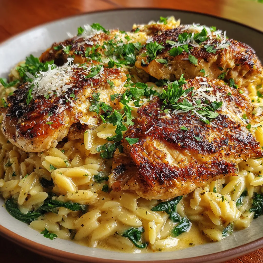 Creamy Parmesan Chicken and Orzo – Cooking With Laura