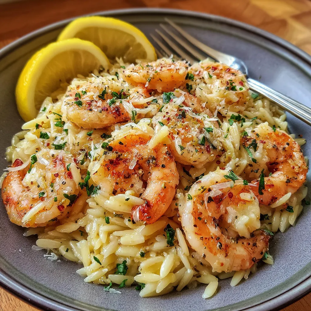 Lemon Garlic Orzo Shrimp – Cooking With Laura