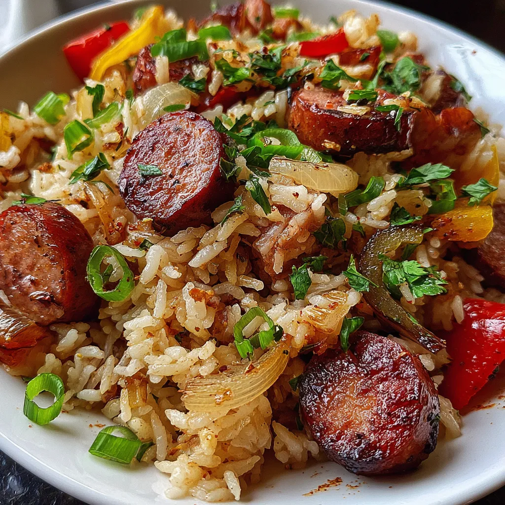 One-Skillet Cajun Honey Garlic Sausage & Rice – Cooking With Laura