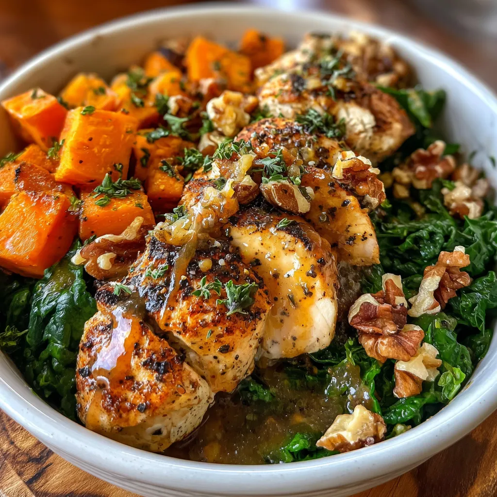 Maple Dijon Chicken & Sweet Potato Bowls – Cooking With Laura