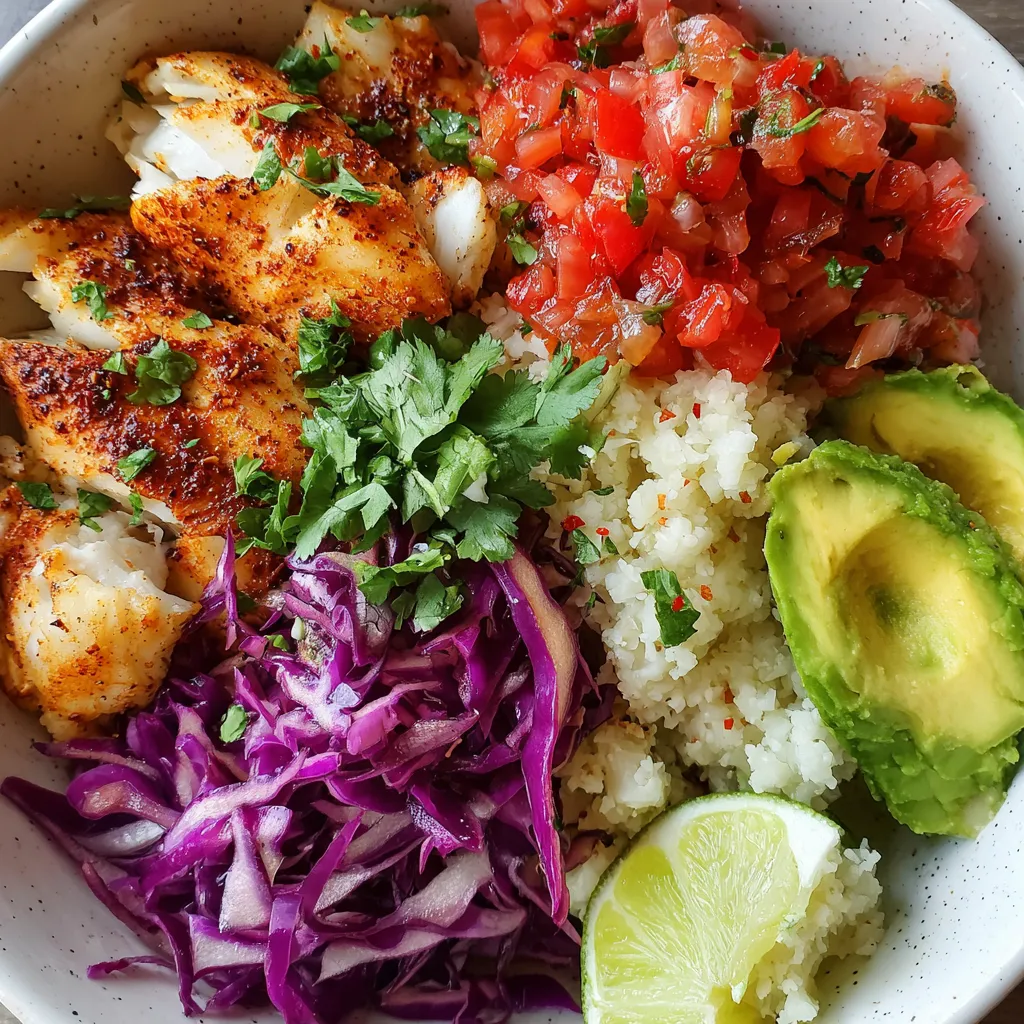 Healthy Low Carb Fish Taco Bowl – Cooking With Laura