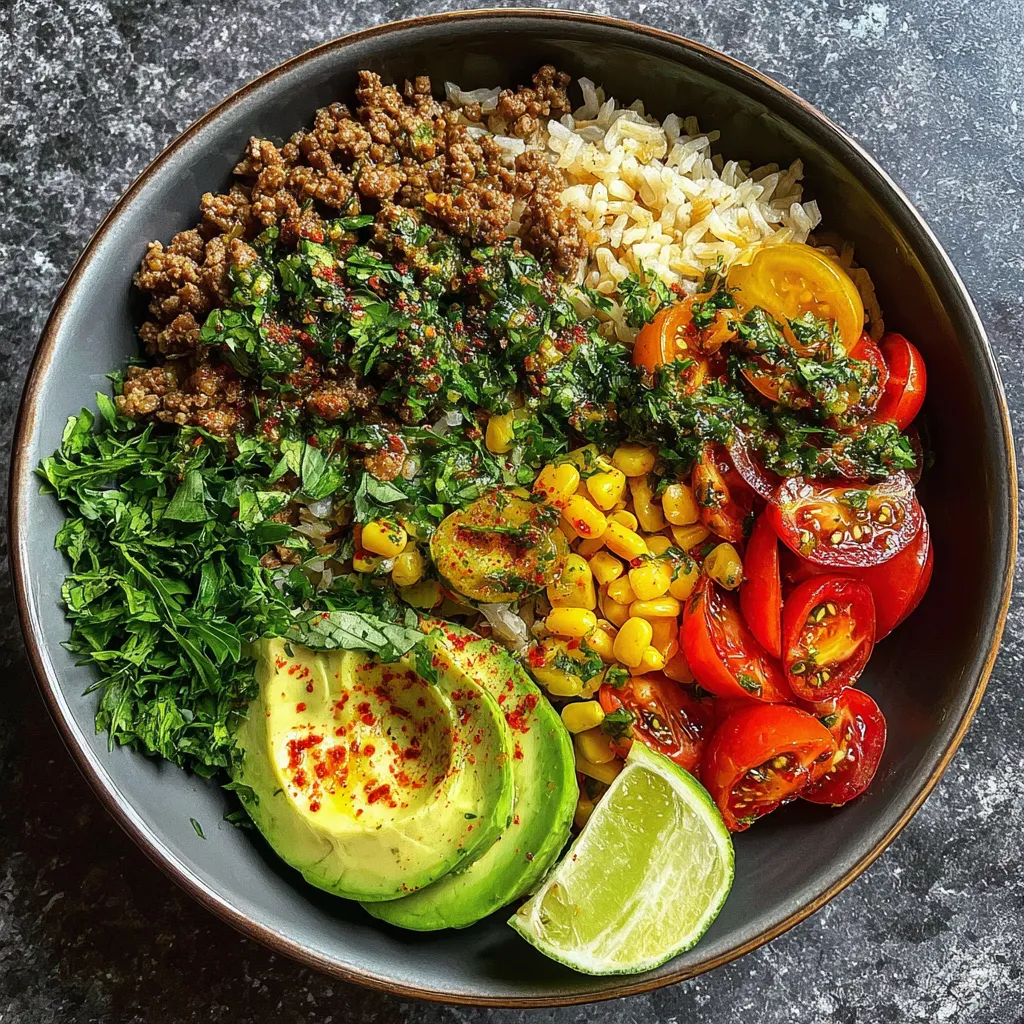 Ground Beef Chimichurri Bowls – Cooking With Laura
