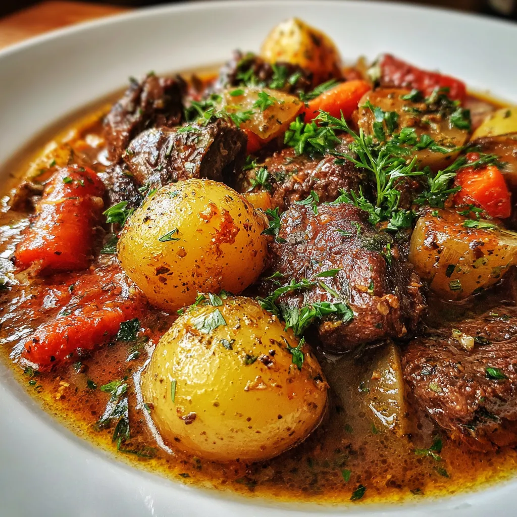 Garlic Butter Beef Stew With Potatoes – Cooking With Laura