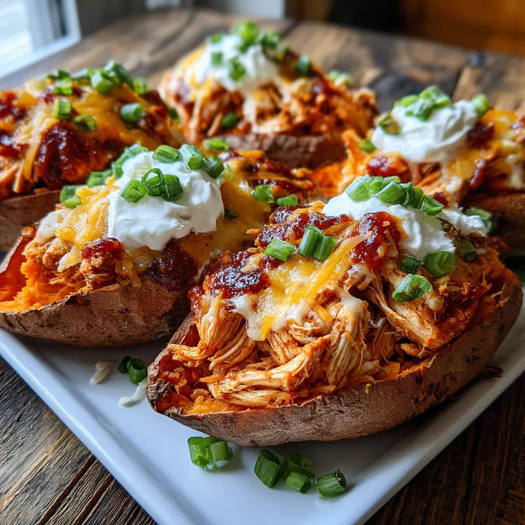 BBQ Chicken Loaded Baked Sweet Potatoes – Cooking With Laura